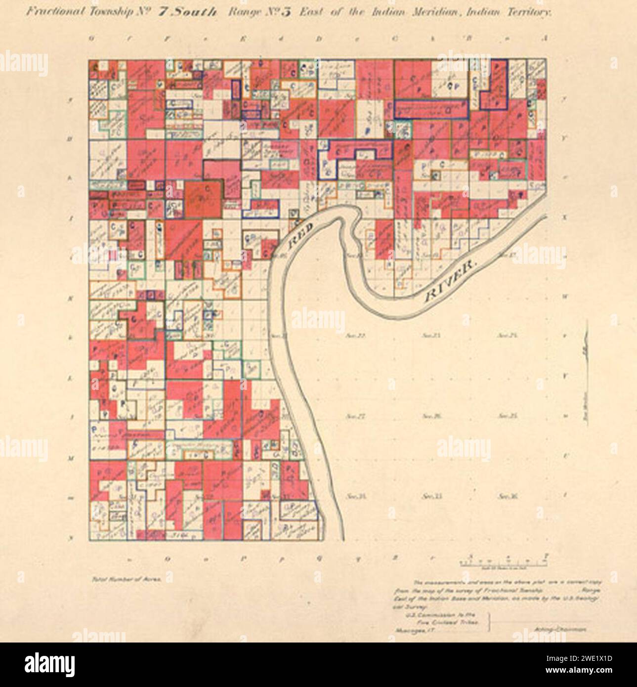 Allotment Map of Fractional Township 7 South of Range 3 East of the ...