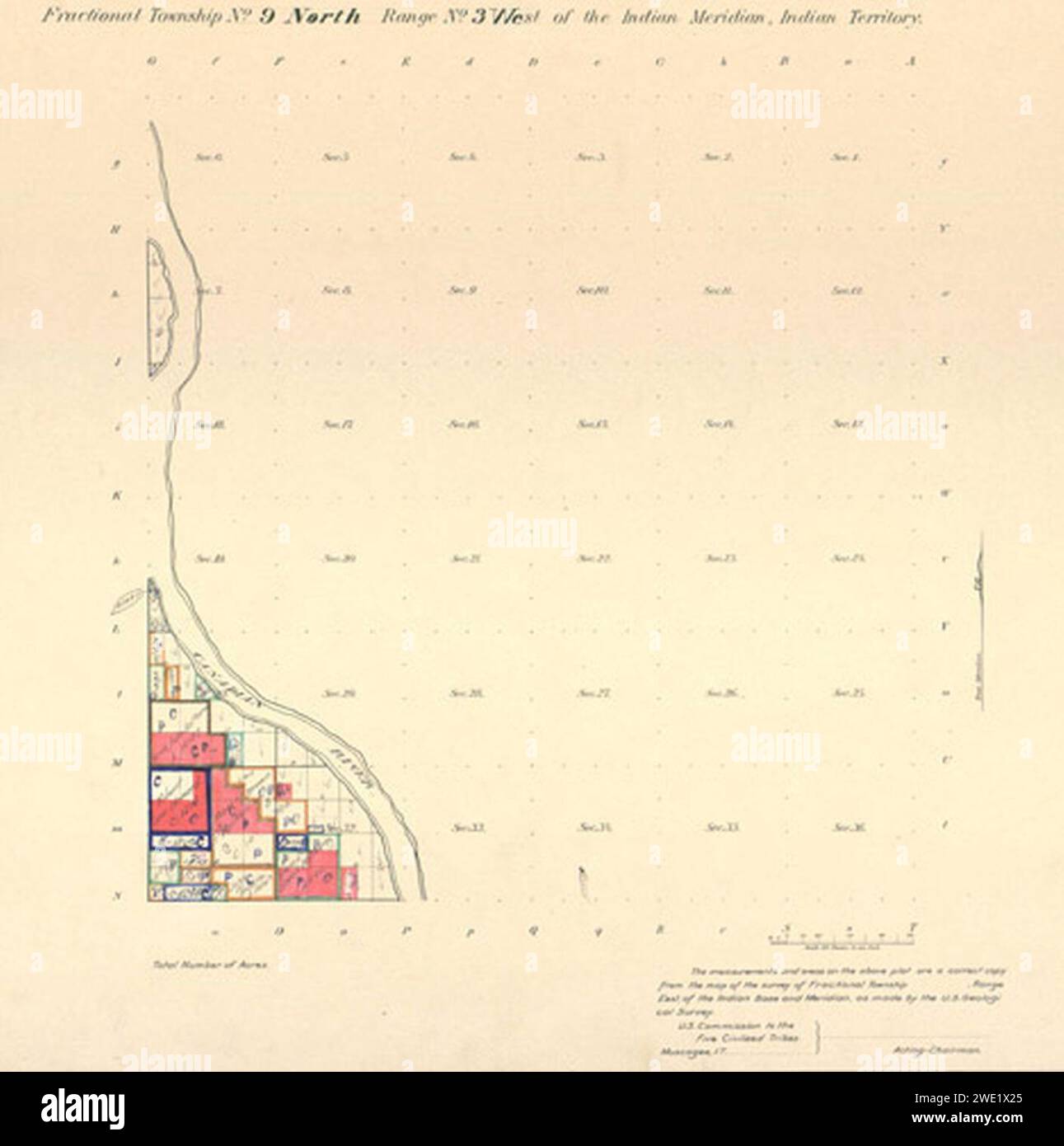 Allotment Map of Fractional Township 9 North of Range 3 West of the ...