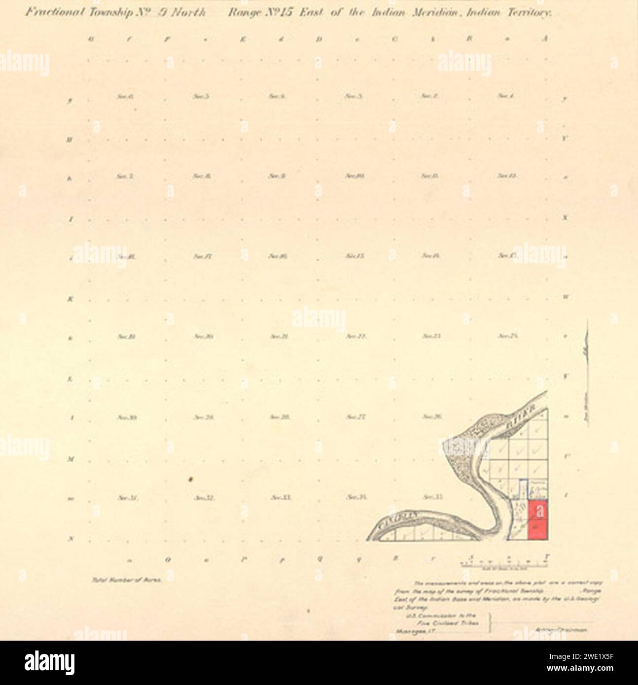 Allotment Map of Fractional Township 9 North of Range 15 East of the ...