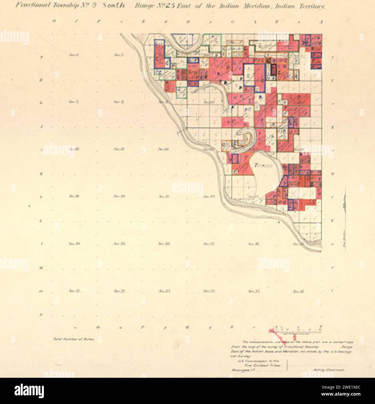 Allotment Map of Fractional Township 9 South of Range 23 East of the ...