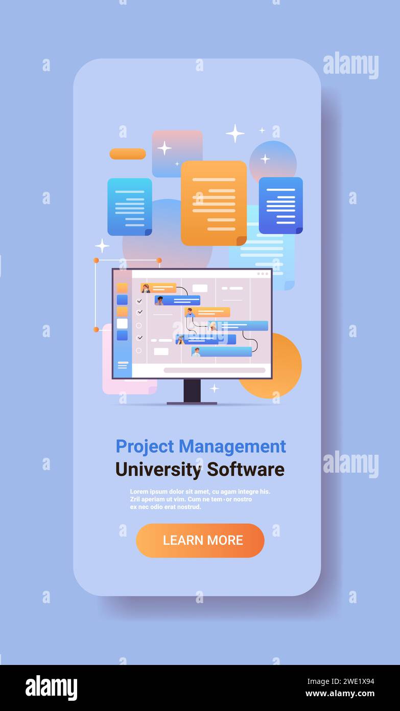 Remote working concept video vertical Stock Vector Images - Alamy