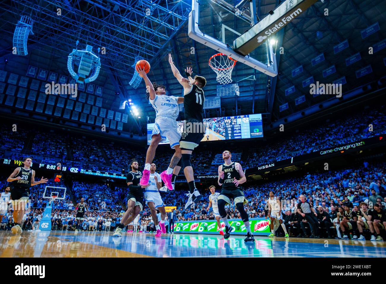 Chapel Hill, NC, USA. 22nd Jan, 2024. North Carolina Tar Heels guard ...