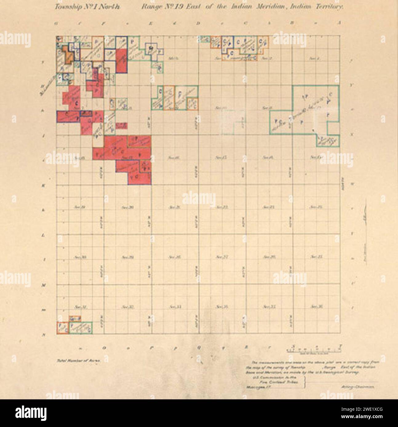Allotment Map of Township 1 North of Range 19 East of the Indian ...