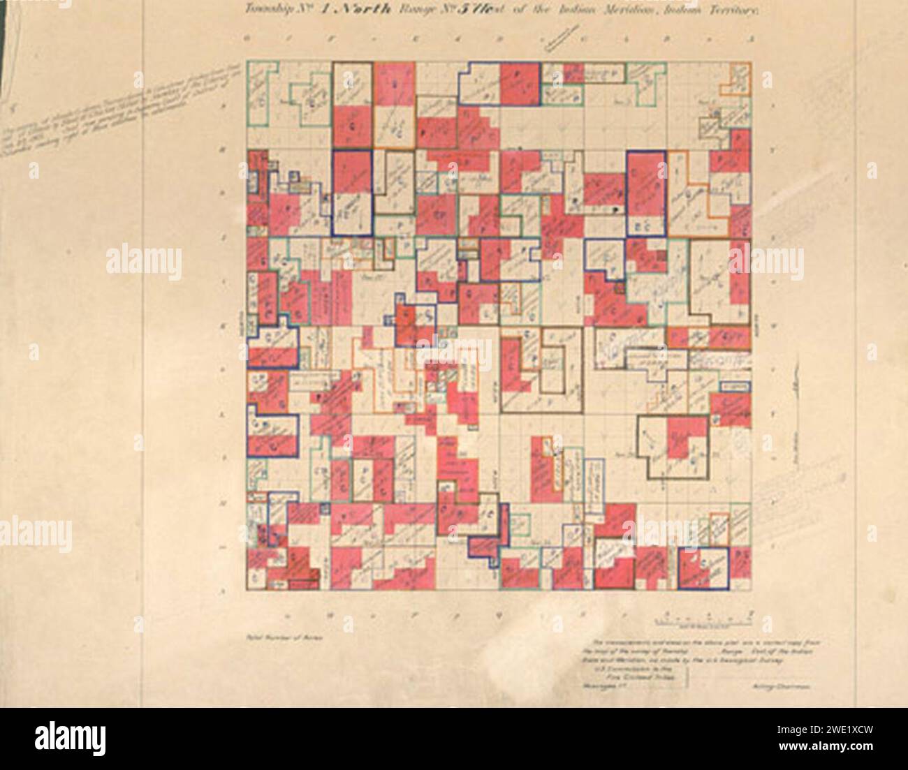 Allotment Map of Township 1 North of Range 5 West of the Indian ...