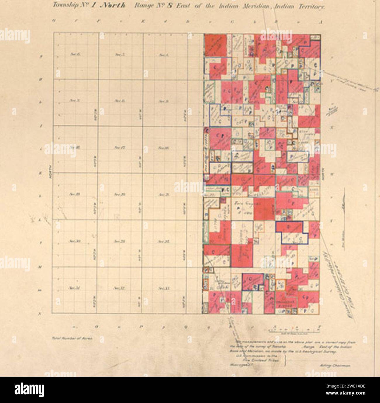 Allotment Map of Township 1 North 1 of Range 8 East of the Indian ...