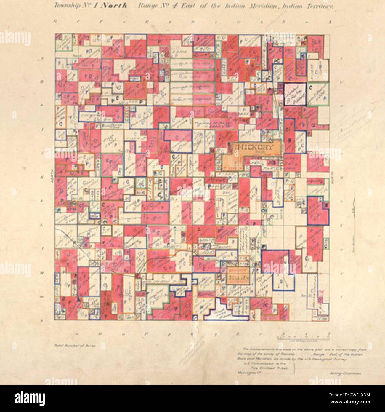Allotment Map of Township 1 North of Range 4 East of the Indian ...