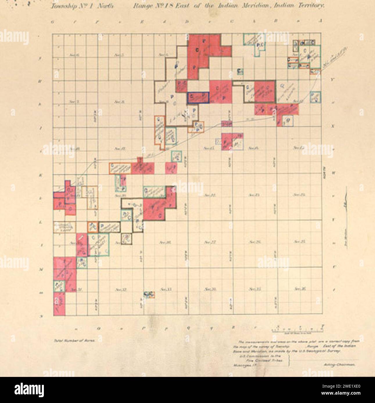 Allotment Map of Township 1 North of Range 18 East of the Indian ...