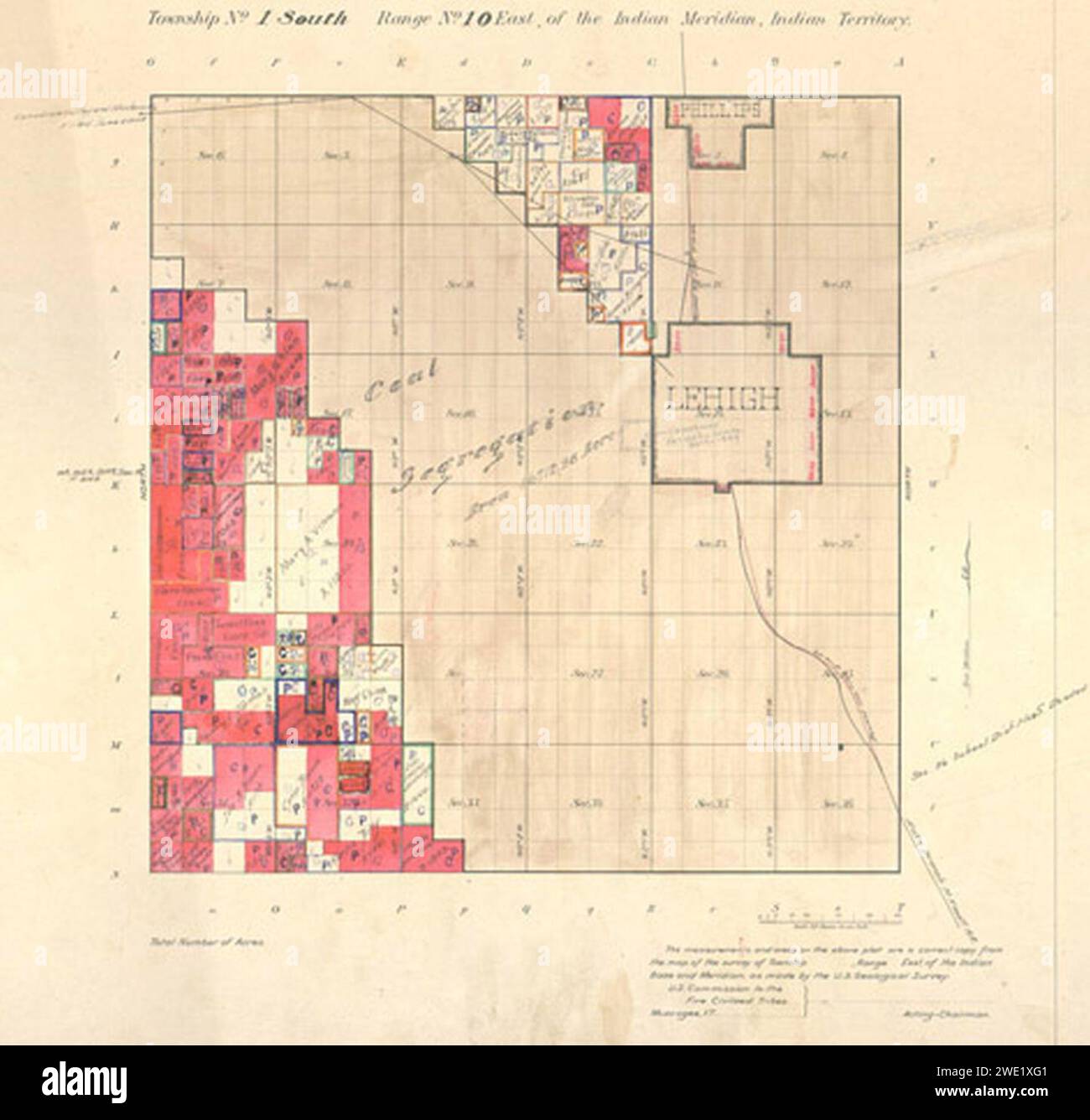 Allotment Map of Township 1 South of Range 10 East of the Indian ...