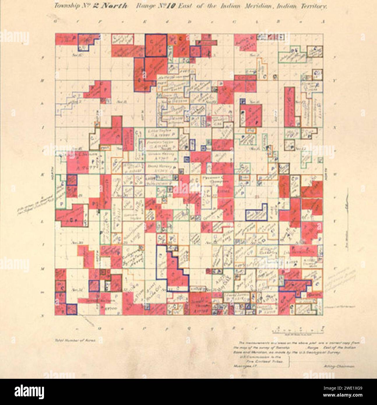Allotment Map of Township 2 North of Range 10 East of the Indian ...