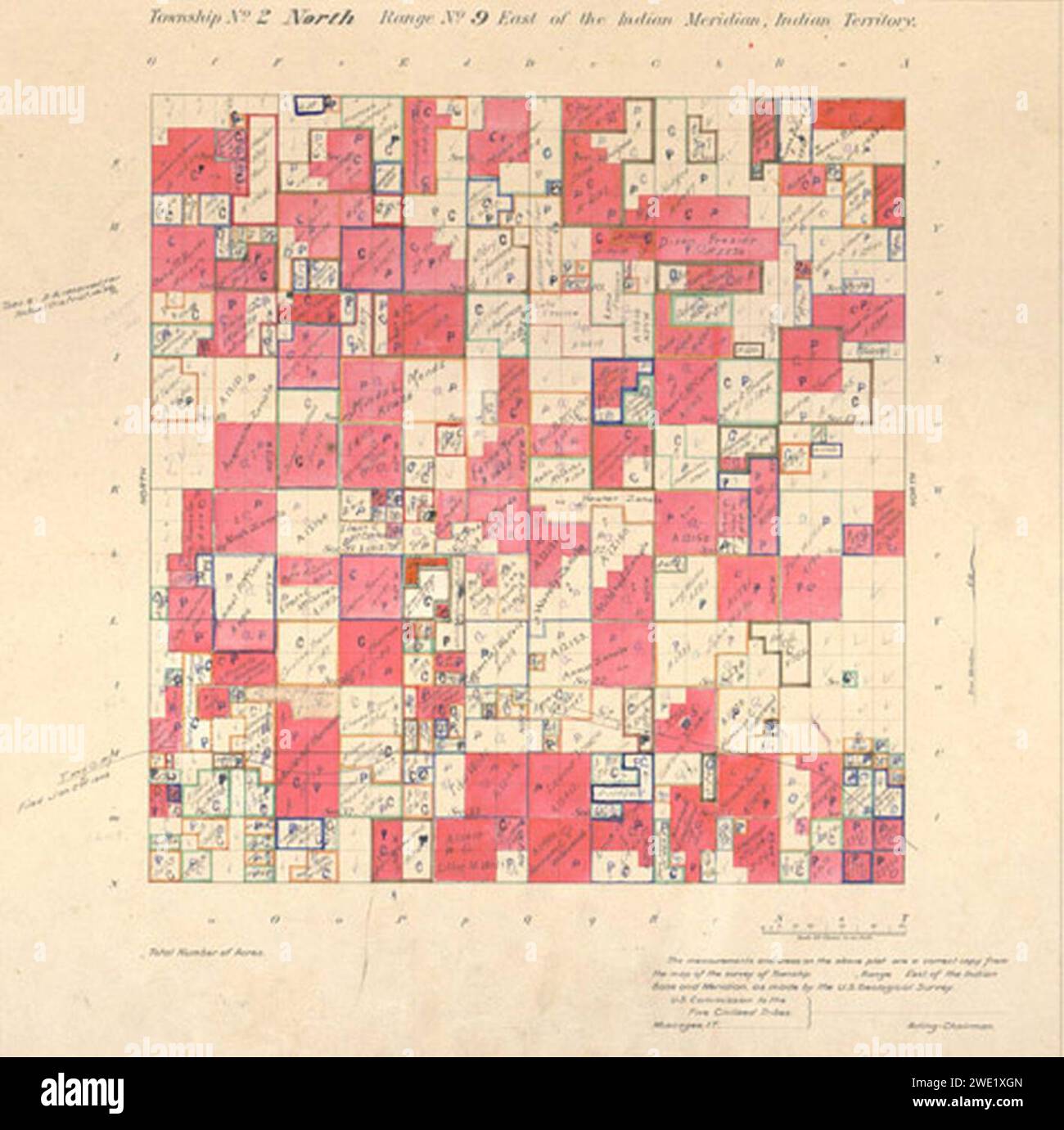 Allotment Map of Township 2 North of Range 9 East of the Indian ...