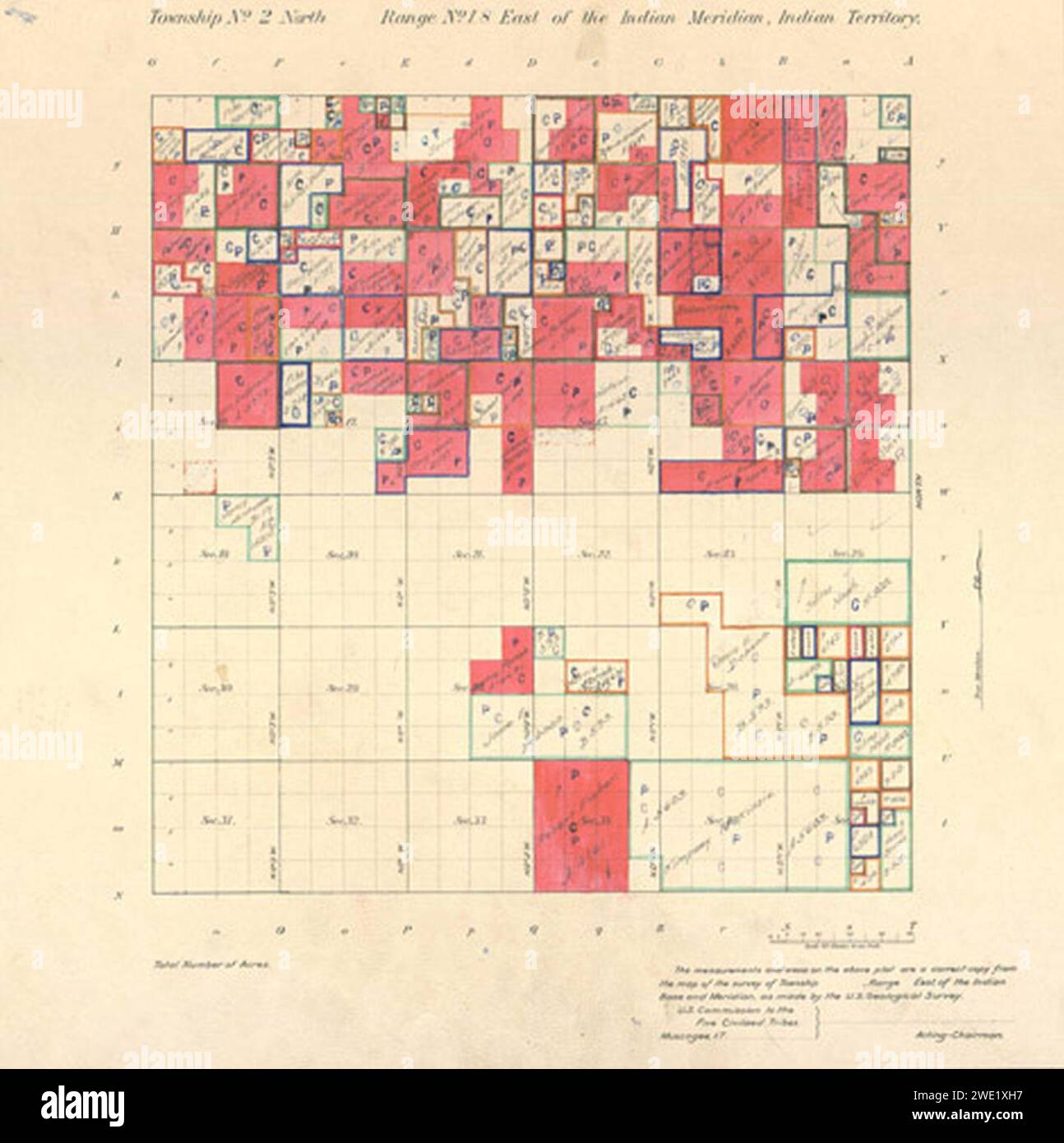 Allotment Map of Township 2 North of Range 18 East of the Indian ...