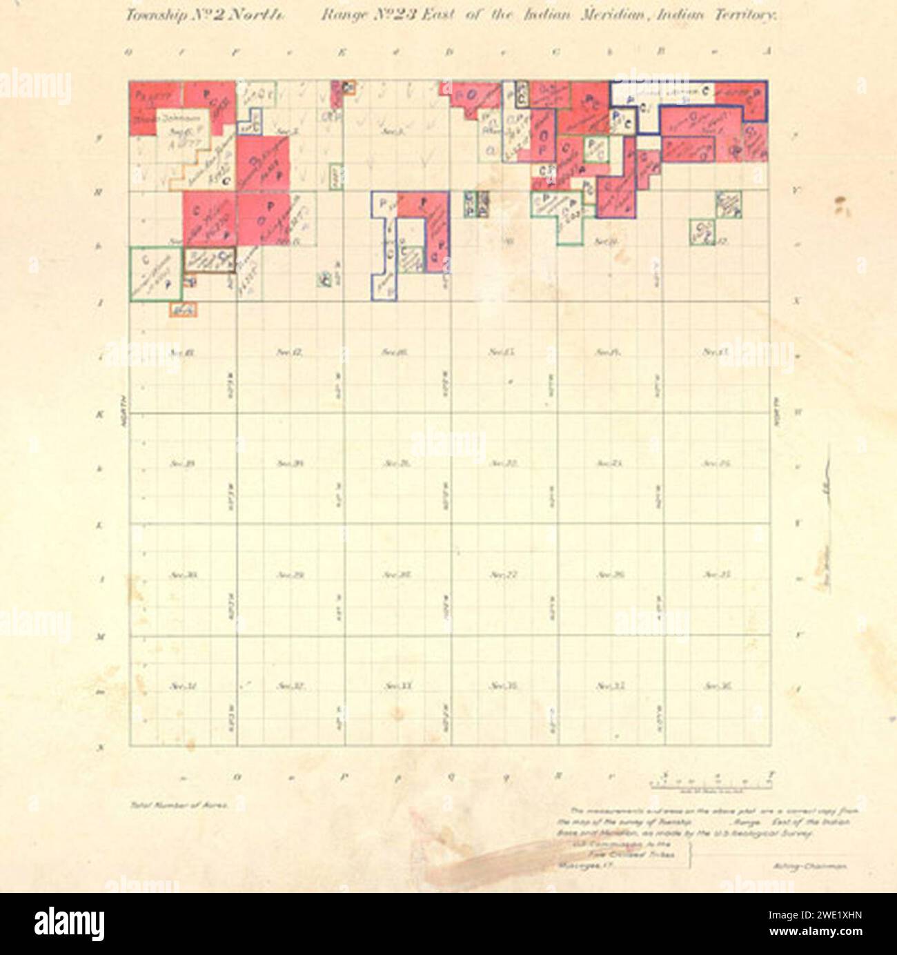 Allotment Map of Township 2 North of Range 23 East of the Indian ...