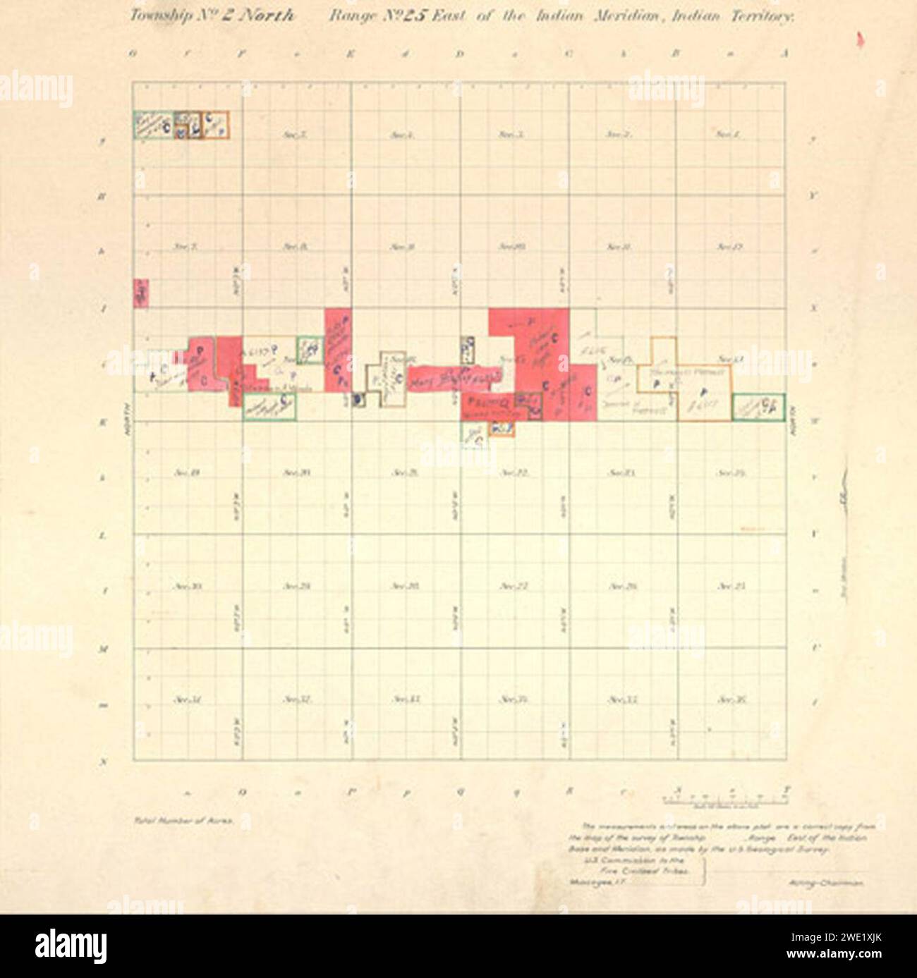 Allotment Map of Township 2 North of Range 25 East of the Indian ...