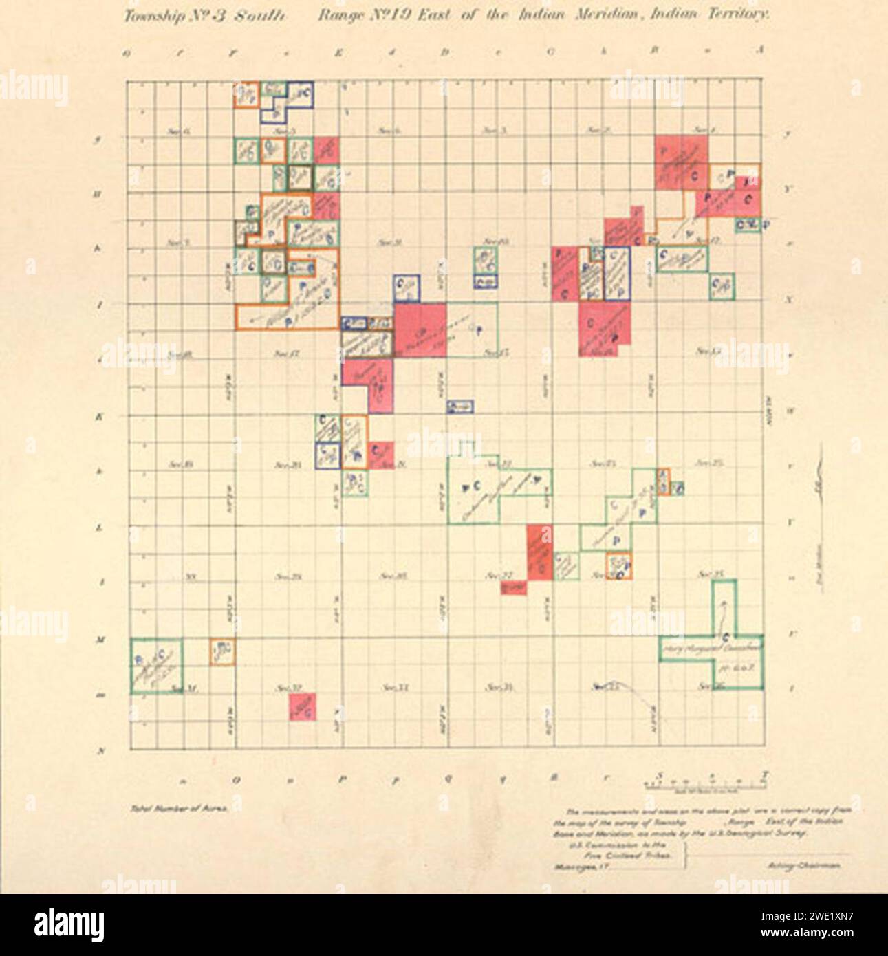 Allotment Map of Township 3 South of Range 19 East of the Indian ...