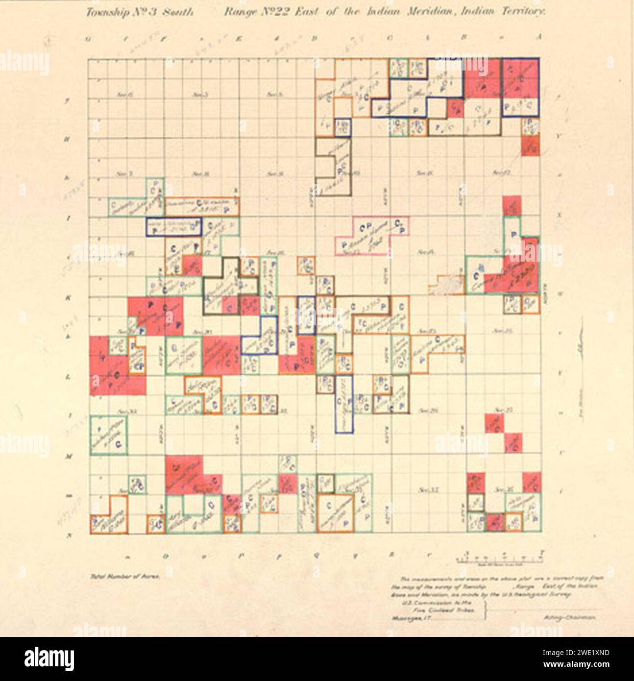 Allotment Map of Township 3 South of Range 22 East of the Indian ...