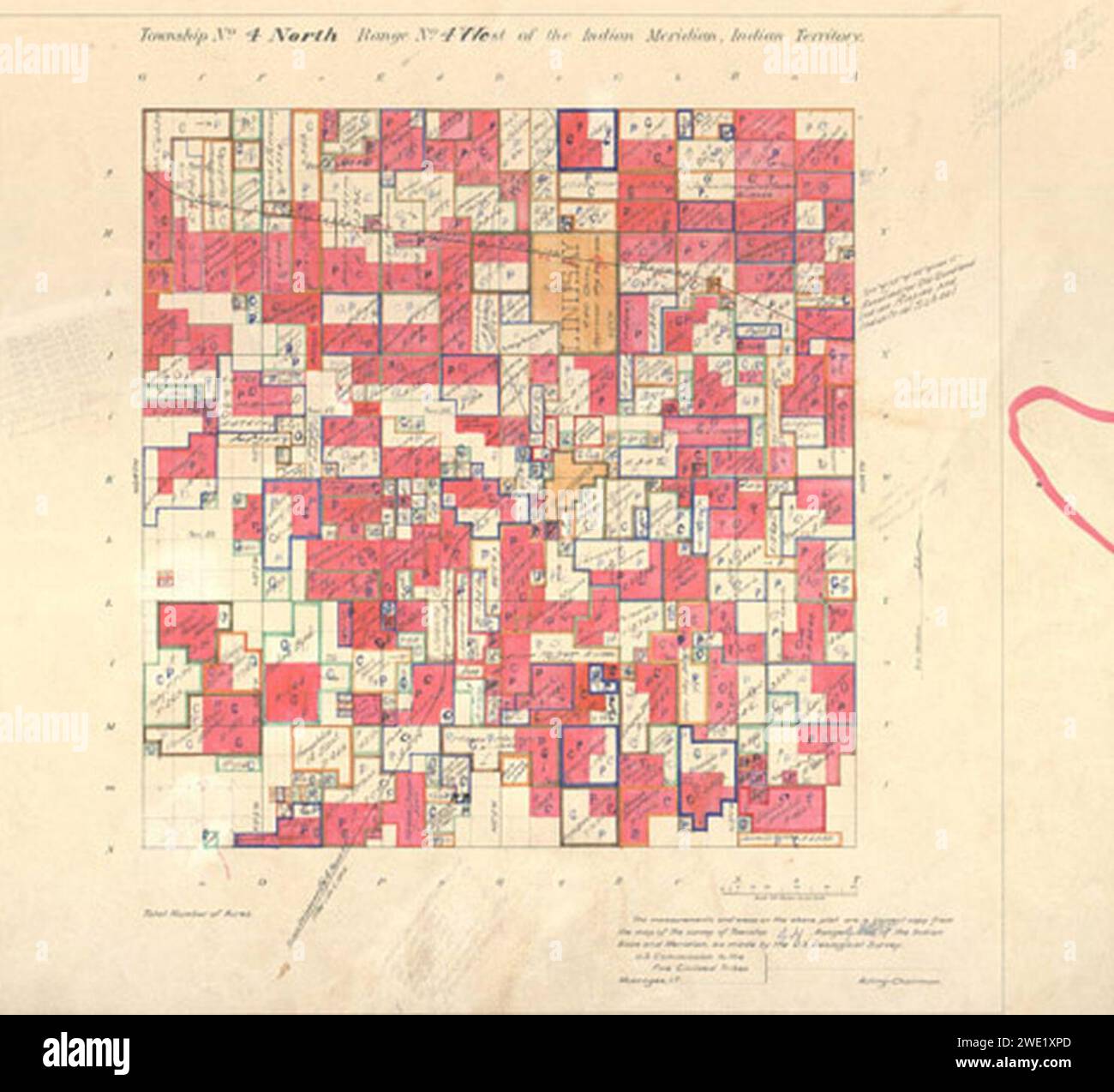 Allotment Map of Township 4 North of Range 4 West of the Indian ...