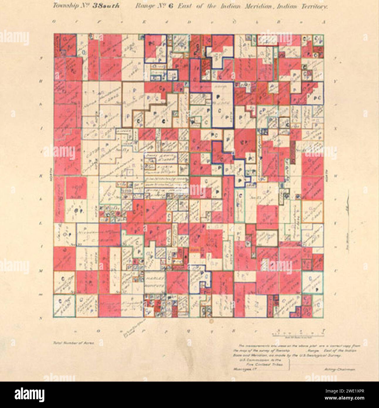 Allotment Map of Township 3 South of Range 6 East of the Indian ...