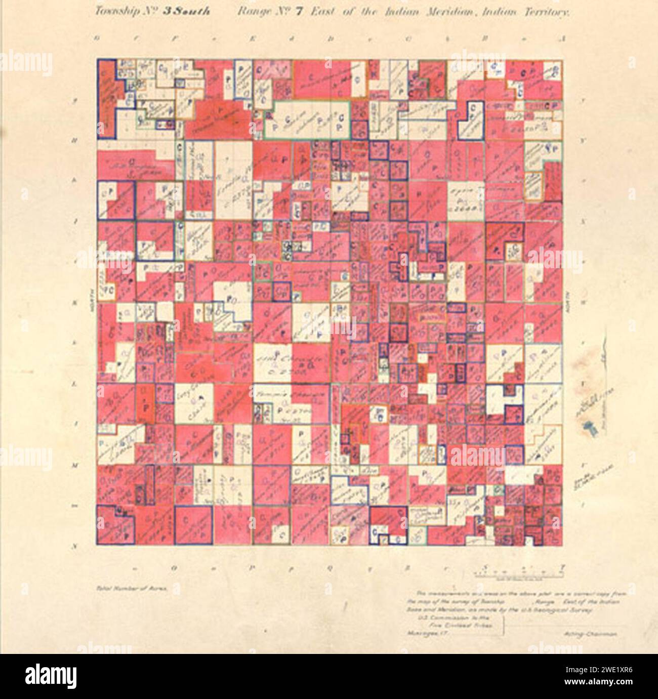Allotment Map of Township 3 South of Range 7 East of the Indian ...