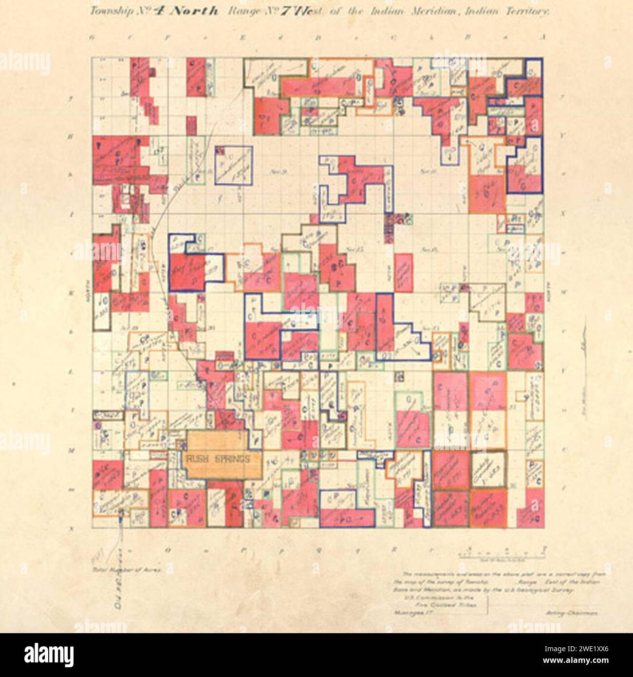 Allotment Map of Township 4 North of Range 7 West of the Indian ...