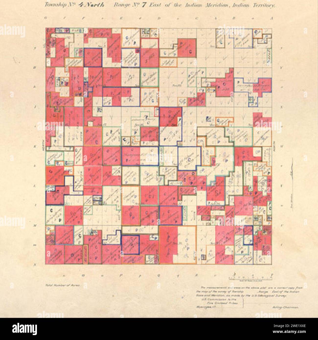 Allotment Map of Township 4 North of Range 7 East of the Indian ...