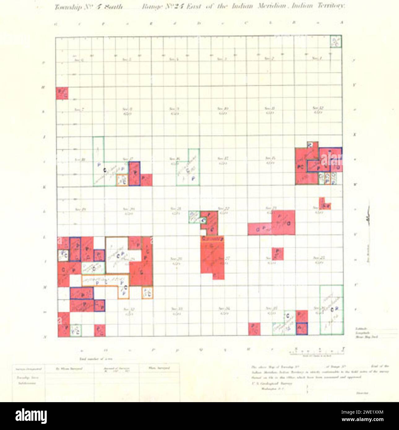 Allotment Map of Township 4 South of Range 24 East of the Indian ...