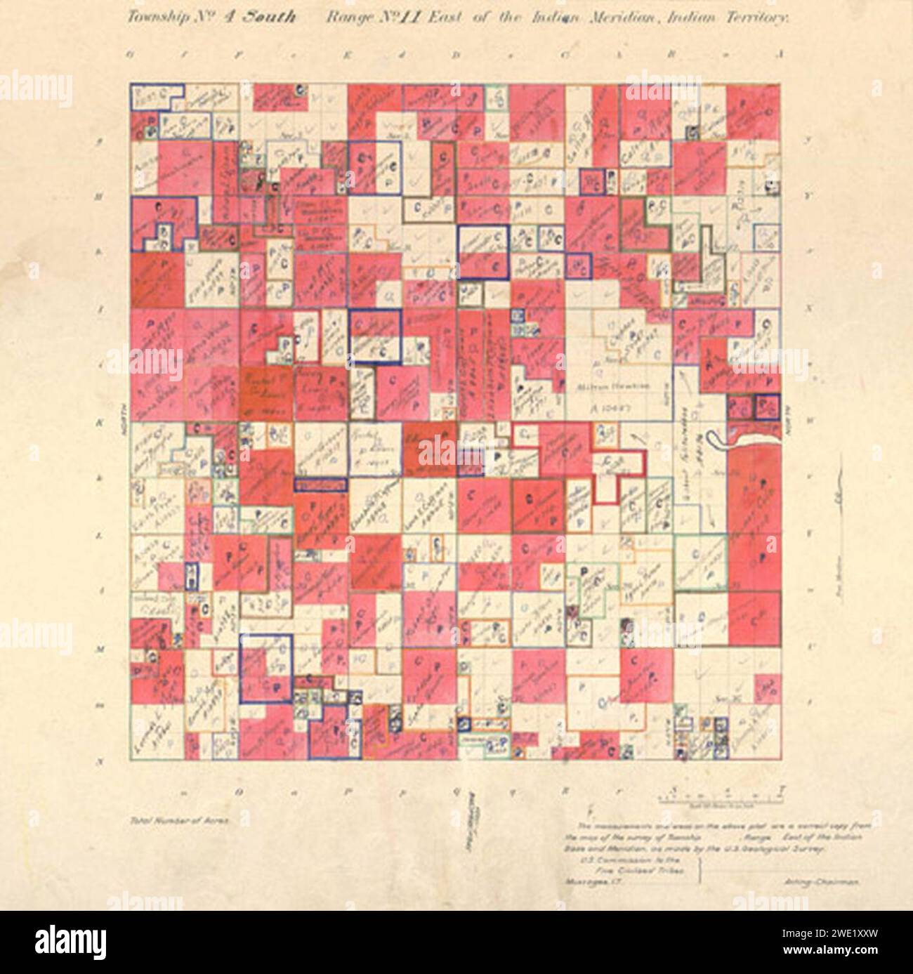 Allotment Map of Township 4 South of Range 11 East of the Indian ...