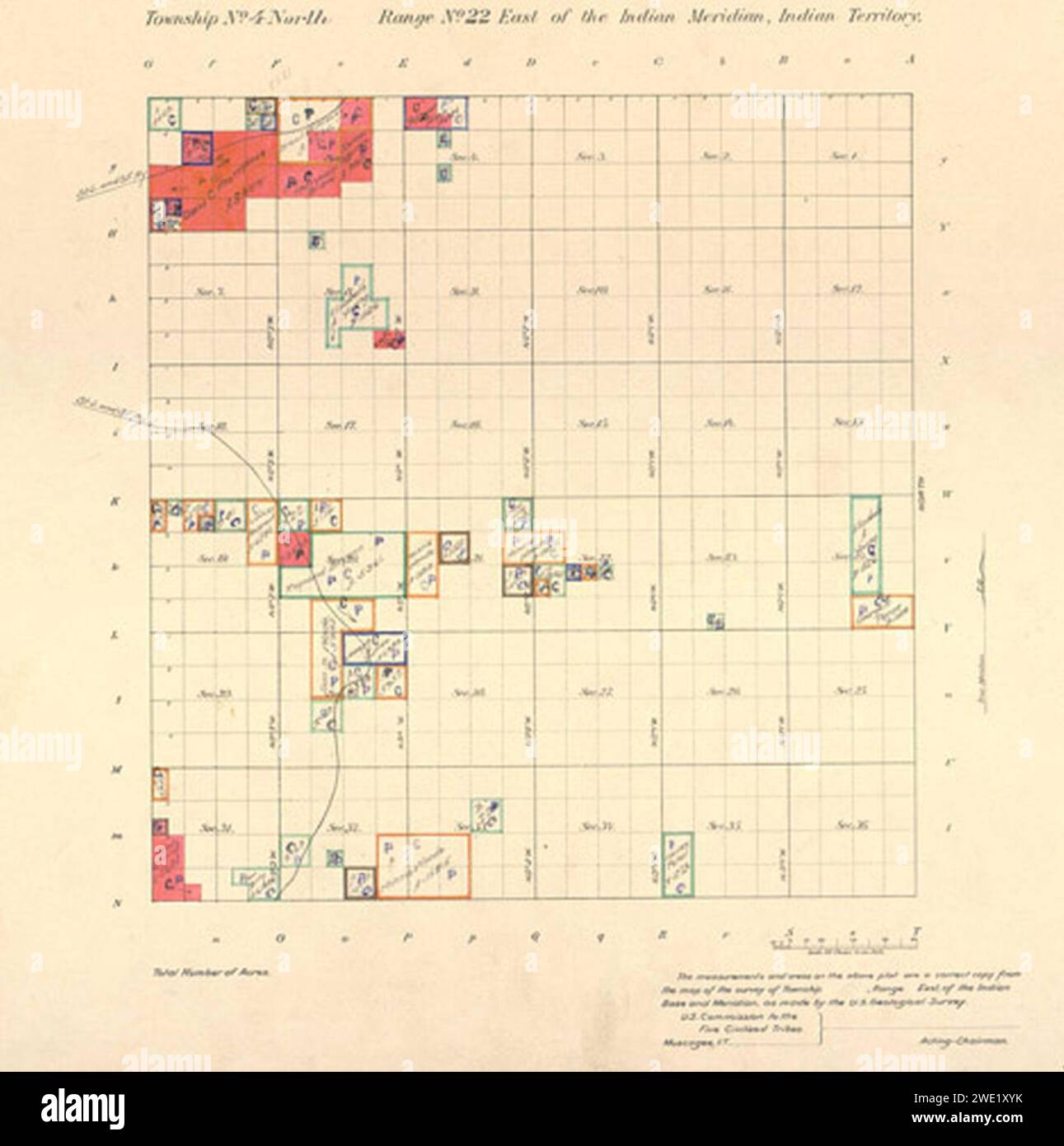 Allotment Map of Township 4 North of Range 22 East of the Indian ...