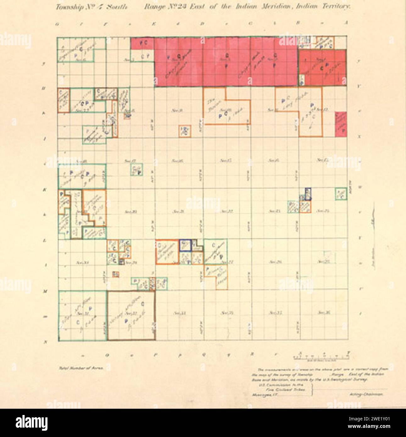 Allotment Map of Township 4 South of Range 23 East of the Indian ...