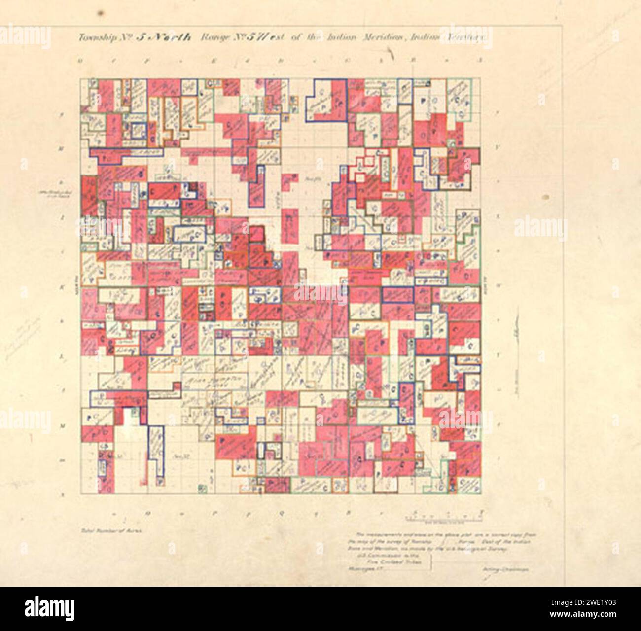 Allotment Map of Township 5 North of Range 5 West of the Indian ...