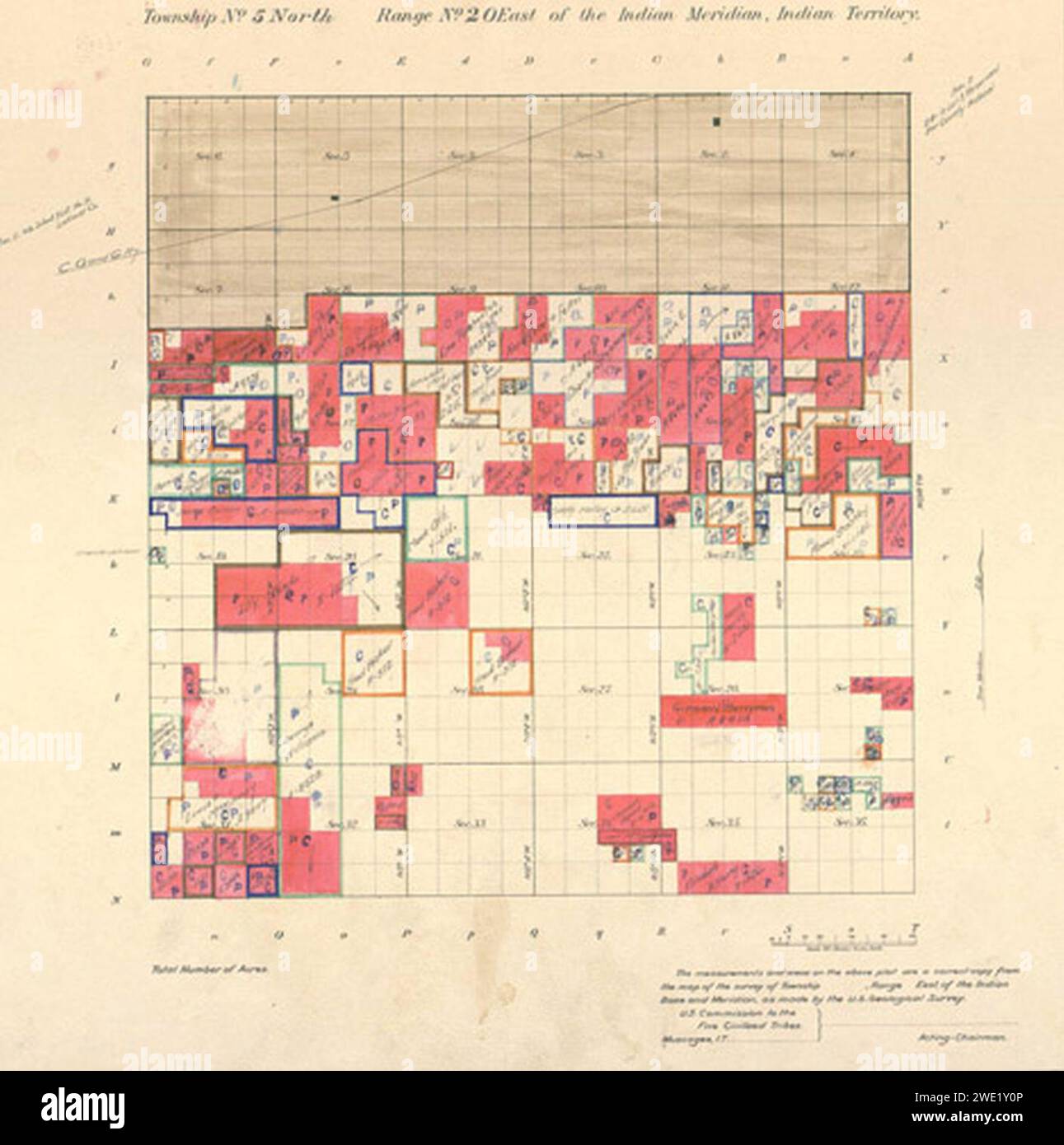 Allotment Map of Township 5 North of Range 20 East of the Indian ...