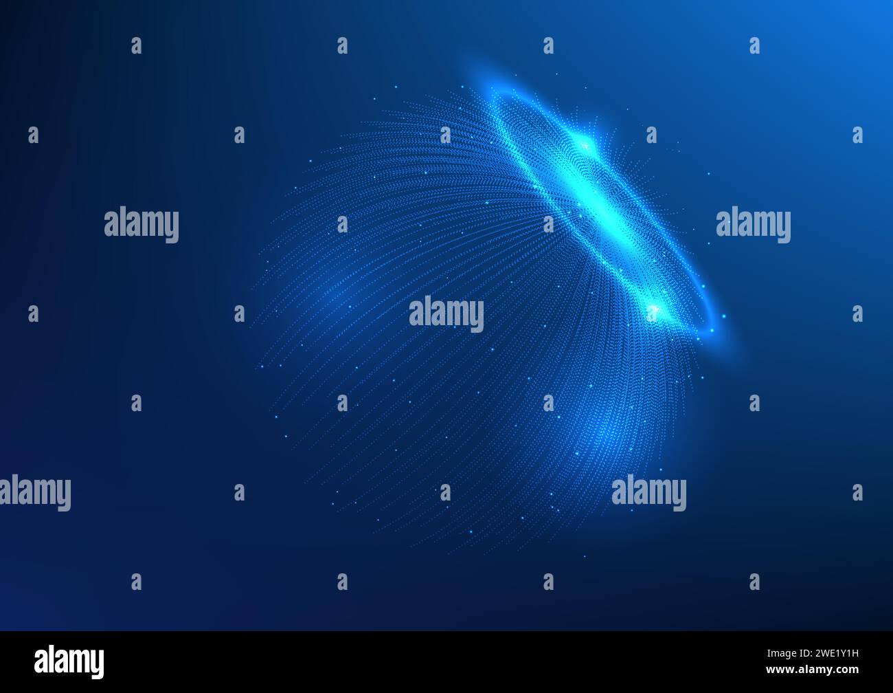 Abstract technology background Big data, Dot particles arranged in a ...