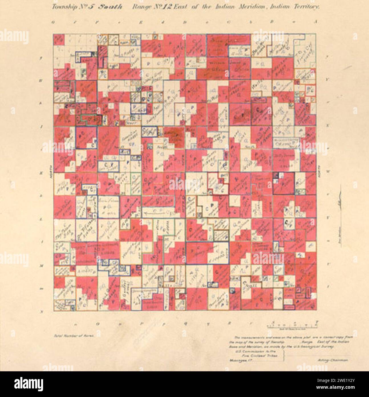 Allotment Map of Township 5 South of Range 12 East of the Indian ...