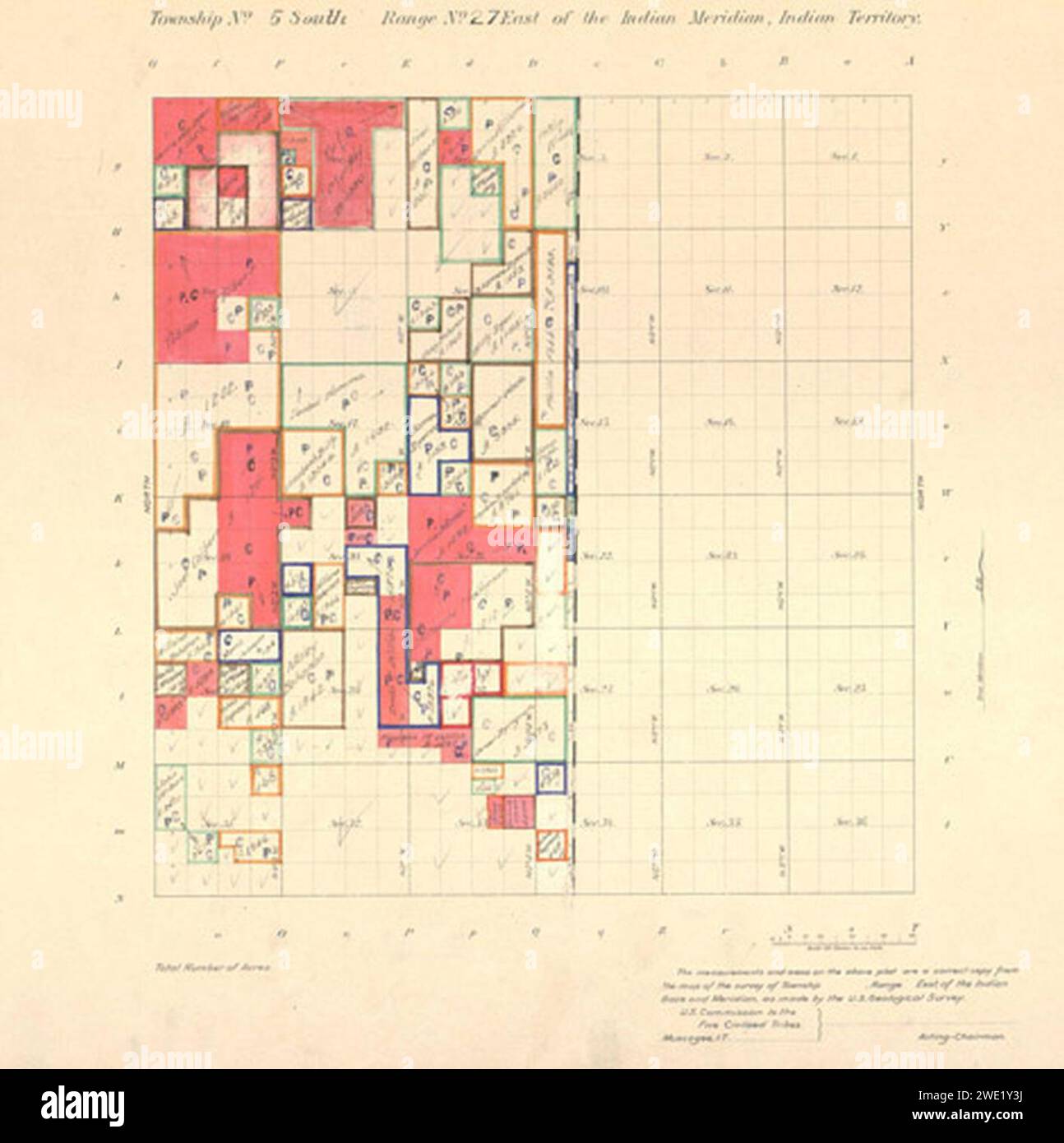 Allotment Map of Township 5 South of Range 27 East of the Indian ...