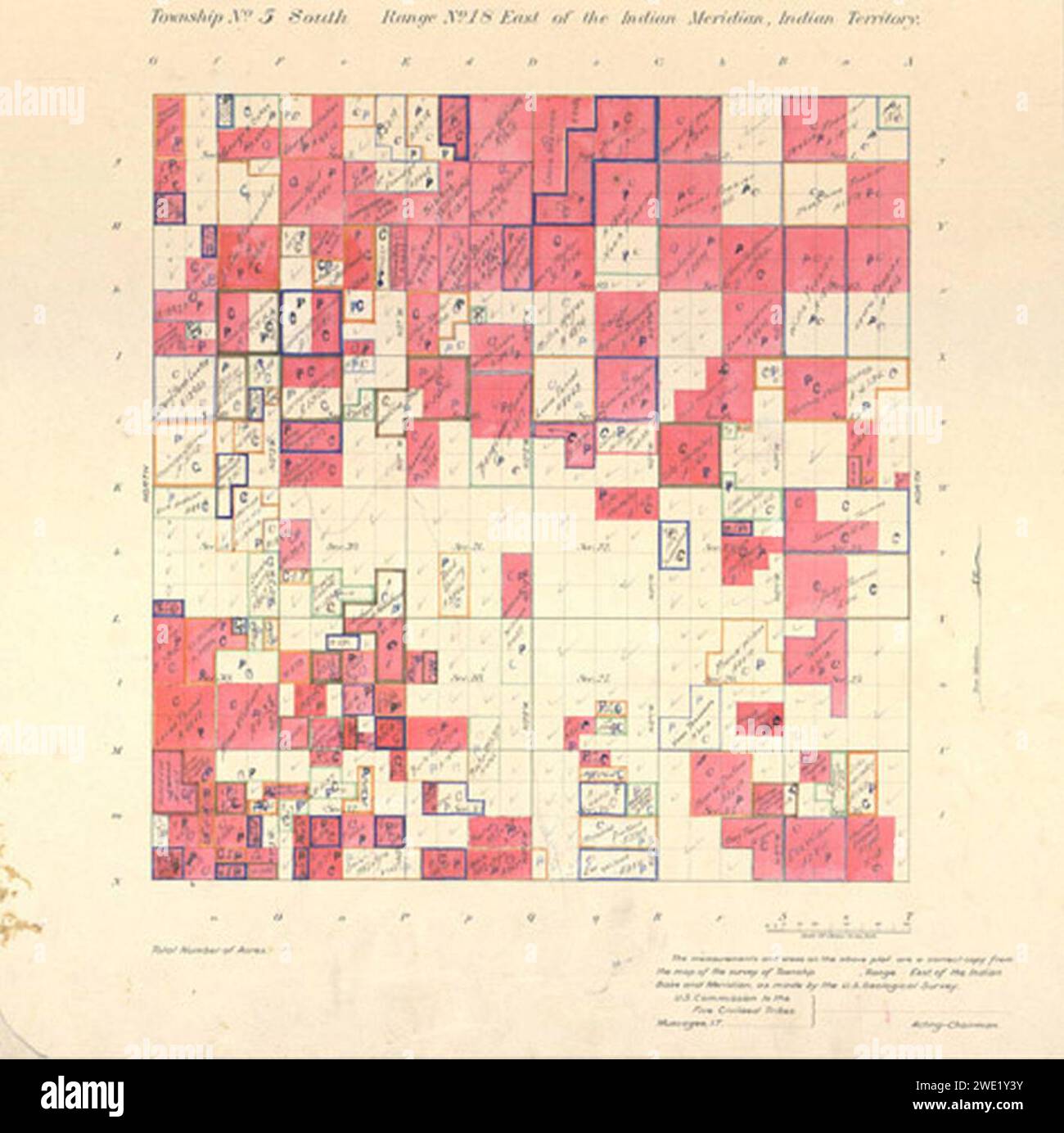 Allotment Map of Township 5 South of Range 18 East of the Indian ...