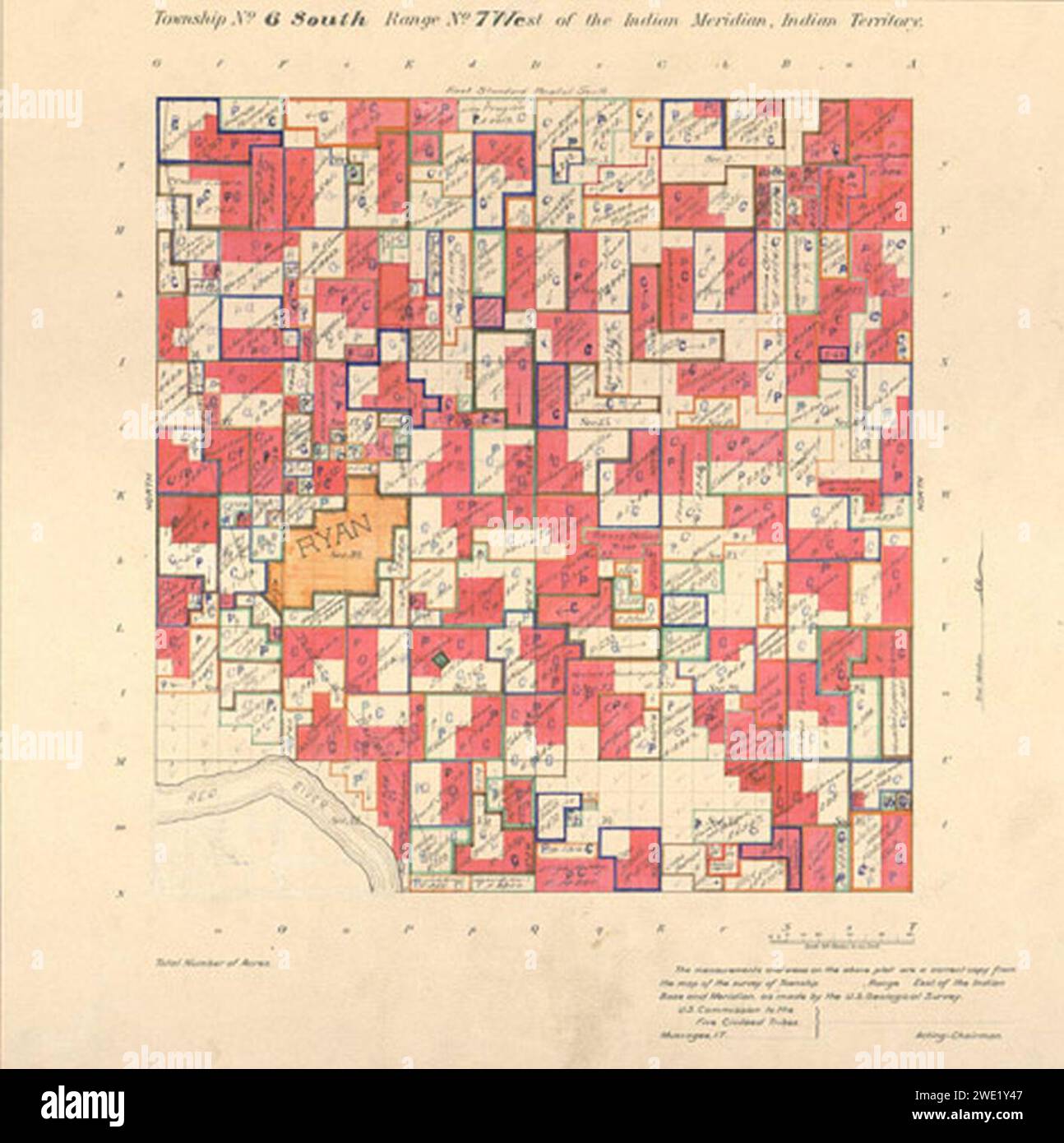 Allotment Map of Township 6 South of Range 7 West of the Indian ...
