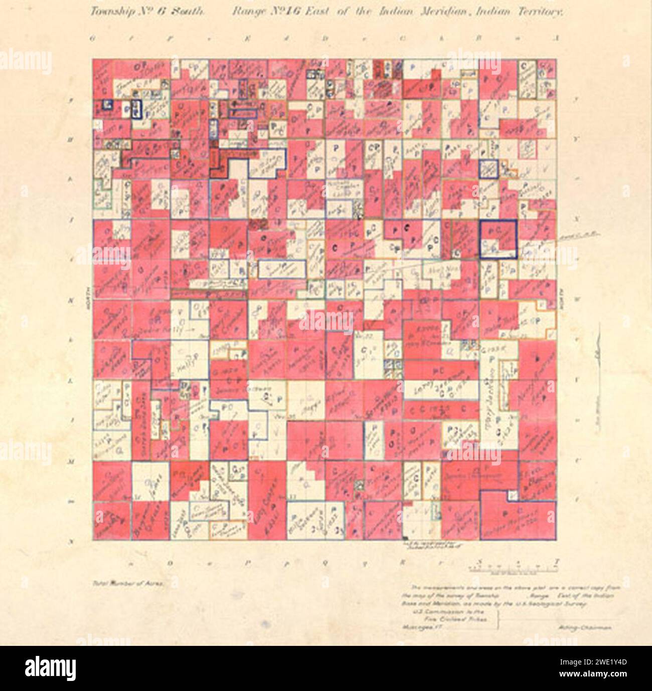Allotment Map of Township 6 South of Range 16 East of the Indian ...