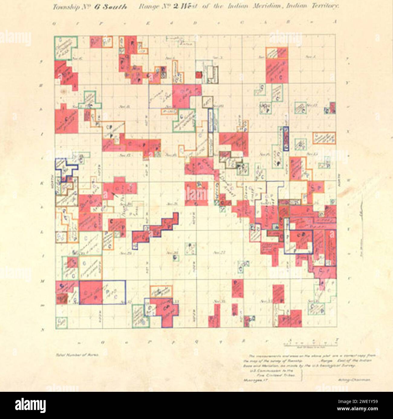 Allotment Map of Township 6 South of Range 2 West of the Indian ...