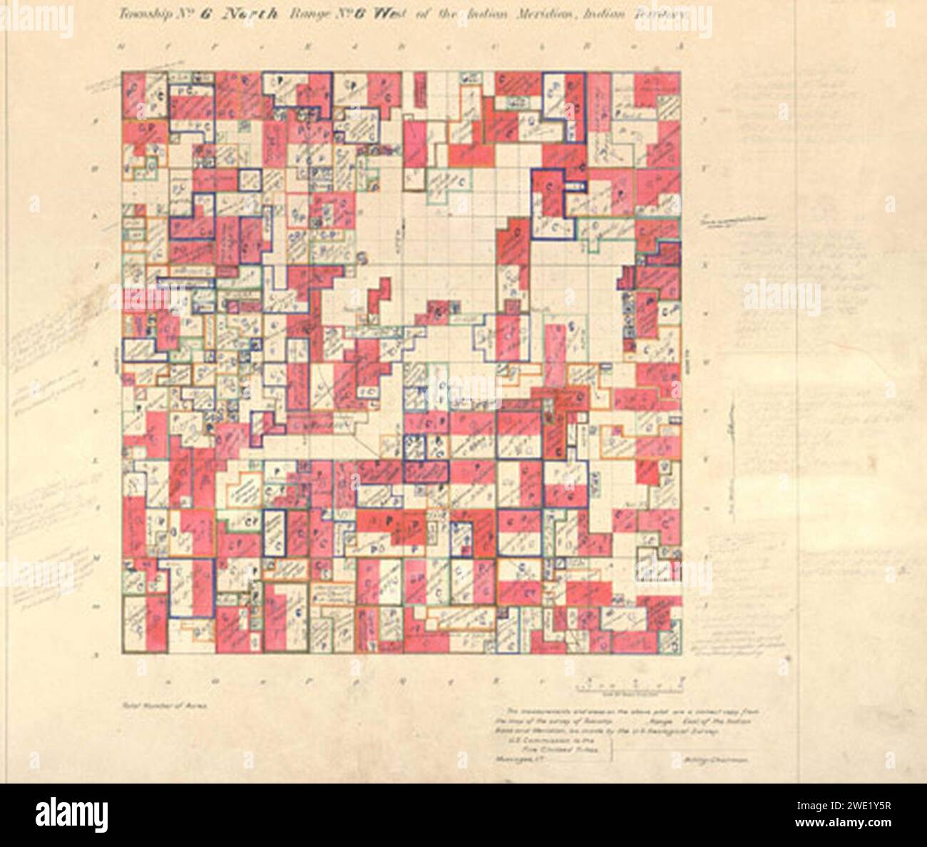 Allotment Map of Township 6 North of Range 6 West of the Indian ...