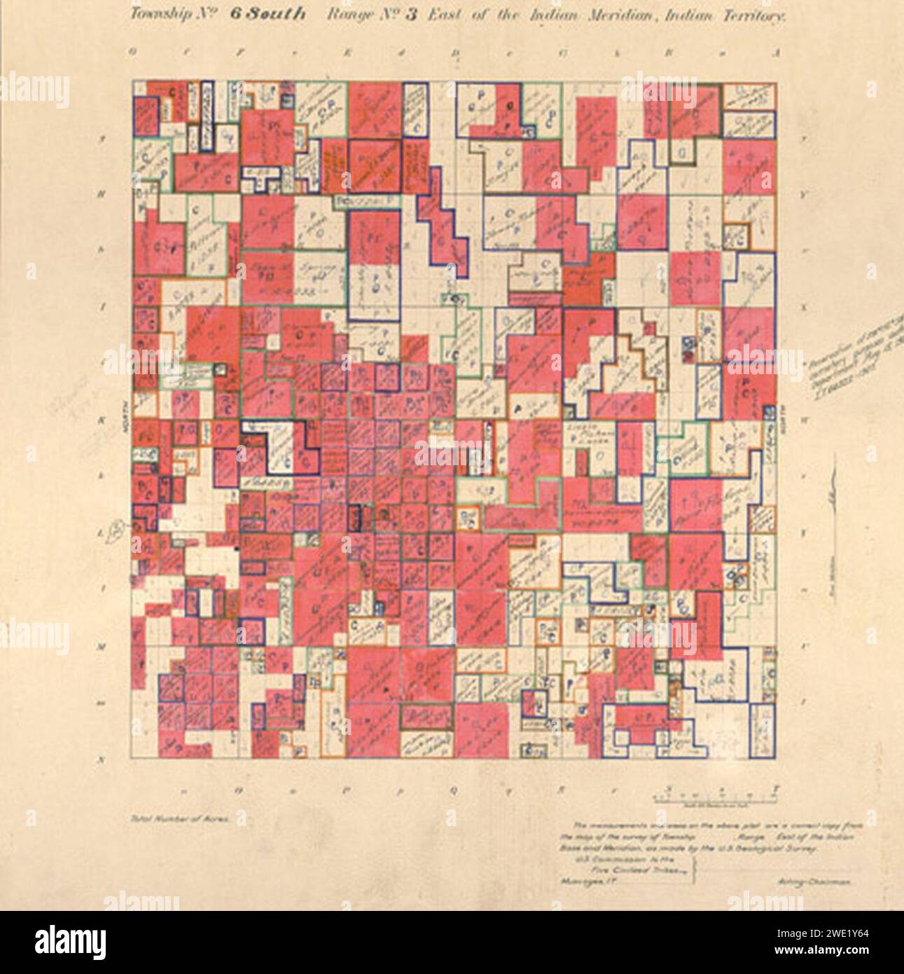 Allotment Map of Township 6 South of Range 3 East of the Indian ...