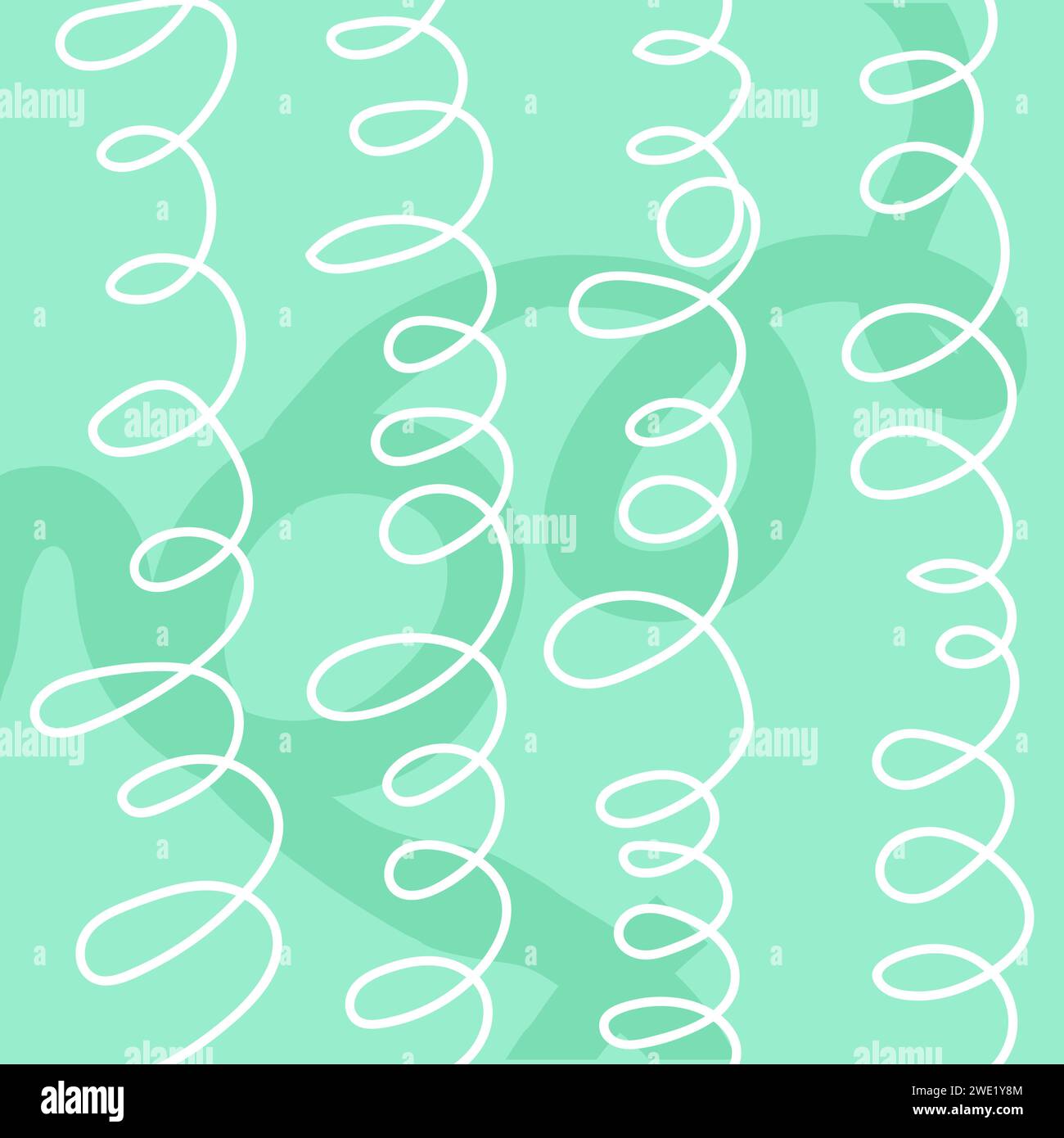 Hand drawn cute squiggle grid. doodle green, pale, white wavy pattern ...