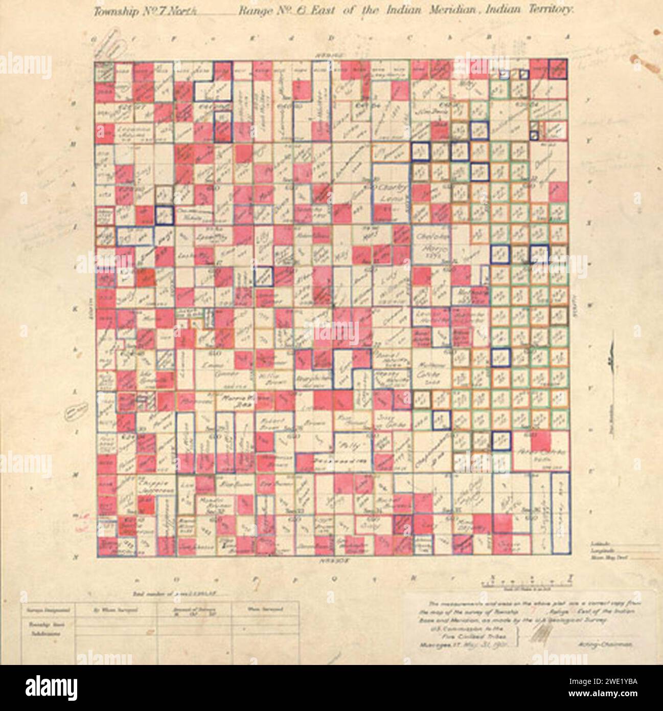 Allotment Map of Township 7 North of Range 6 East of the Indian ...