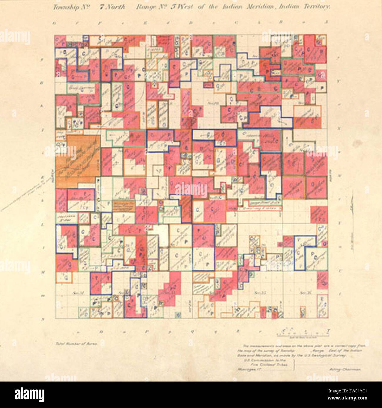 Allotment Map of Township 7 North of Range 5 West of the Indian ...
