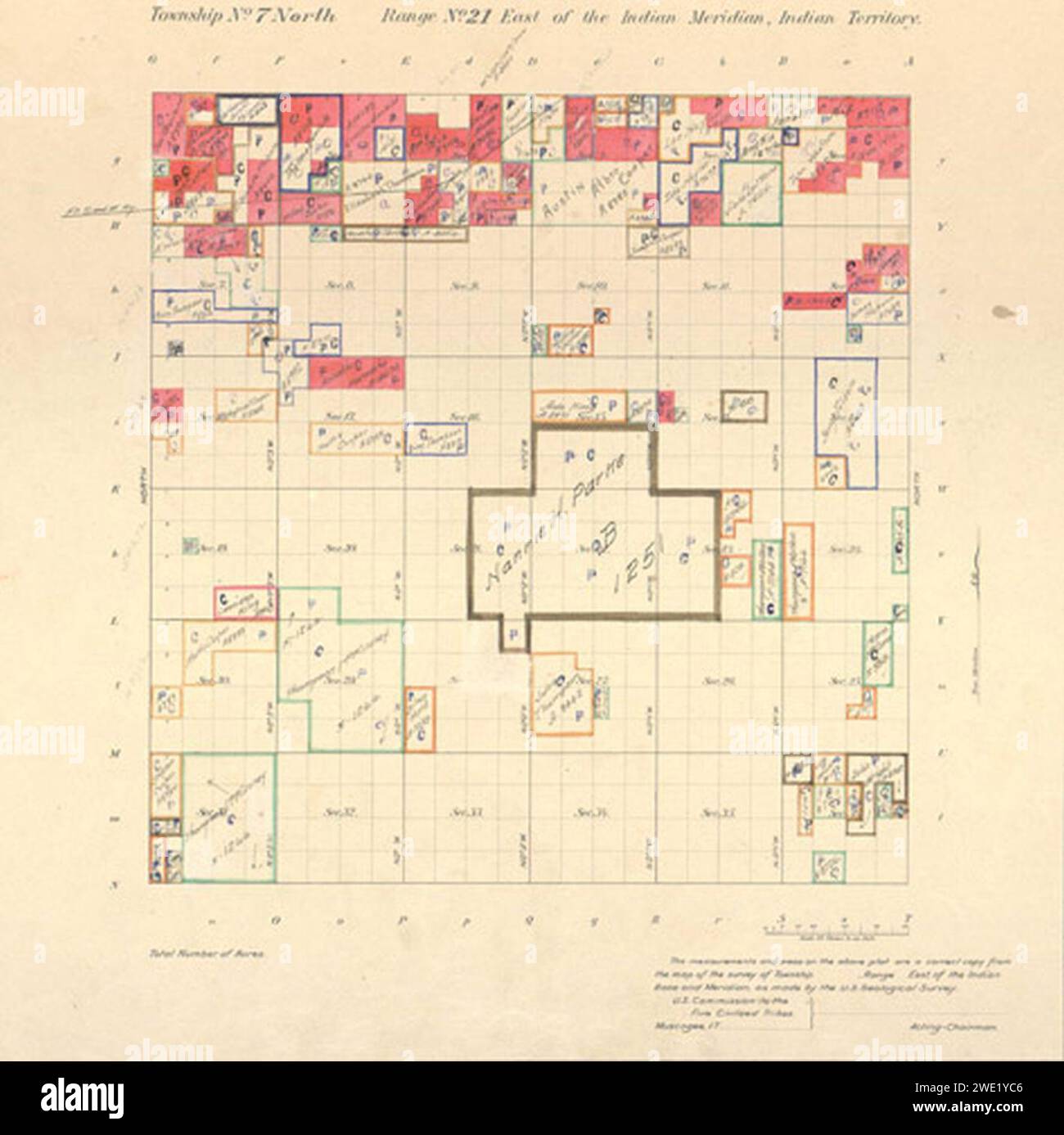 Allotment Map of Township 7 North of Range 21 East of the Indian ...