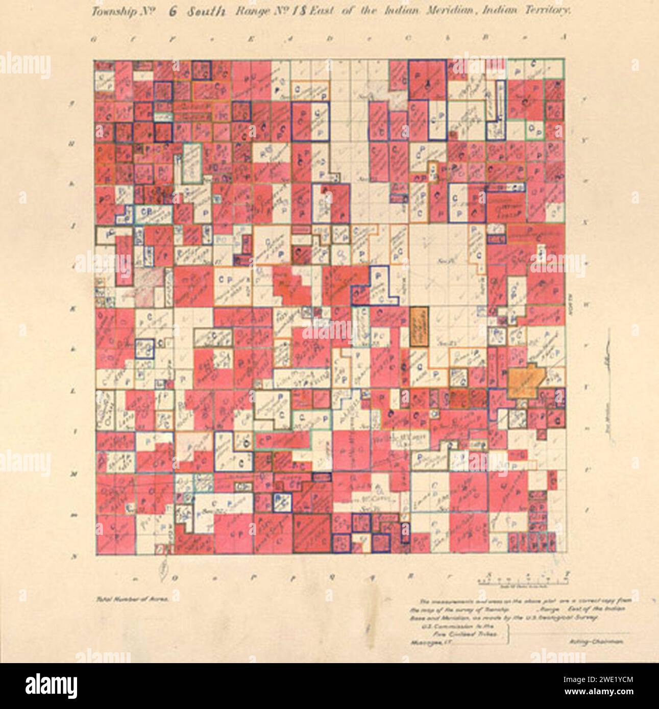 Allotment Map of Township 6 South of Range 18 East of the Indian ...