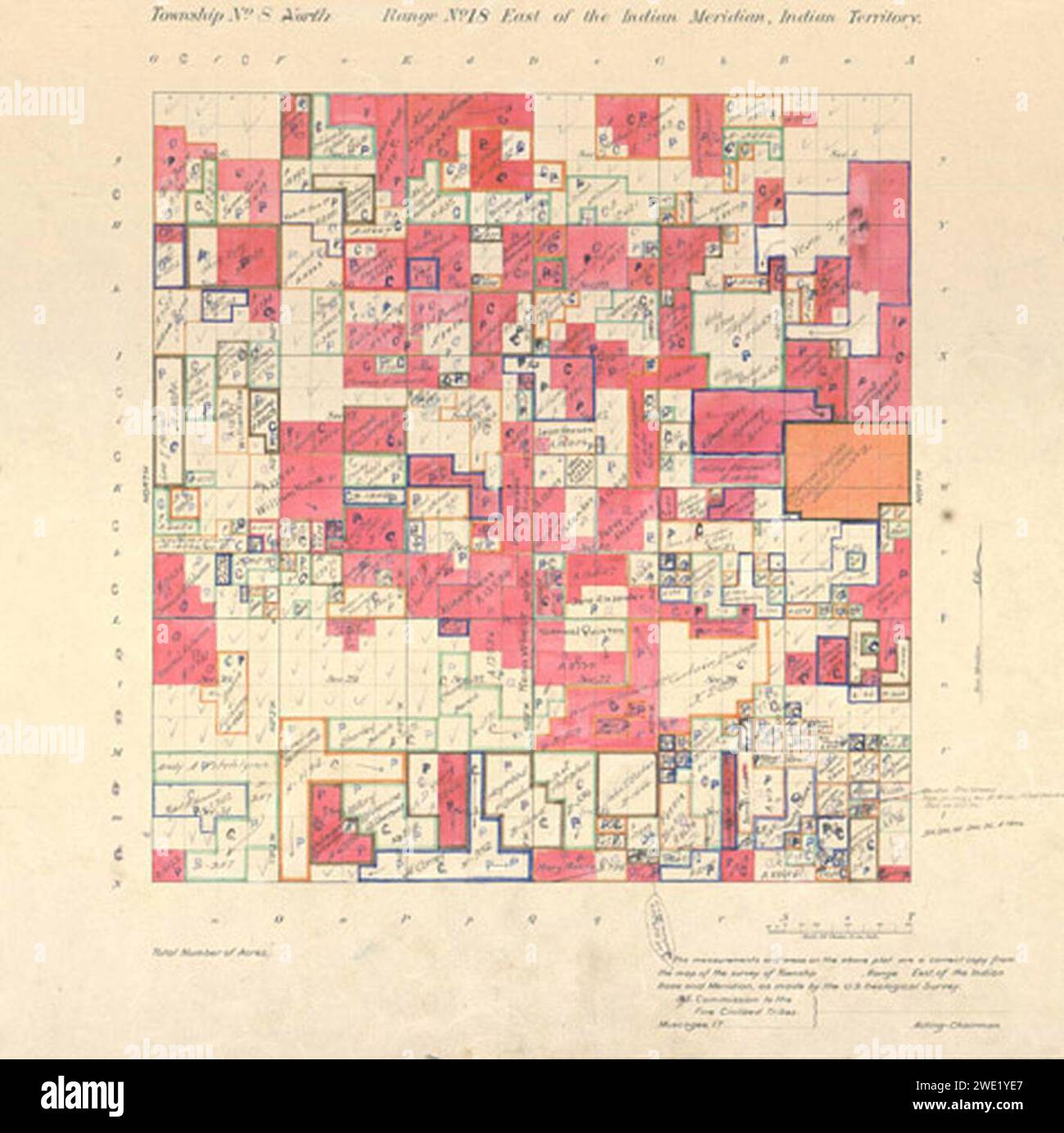 Allotment Map of Township 8 North of Range 18 East of the Indian ...
