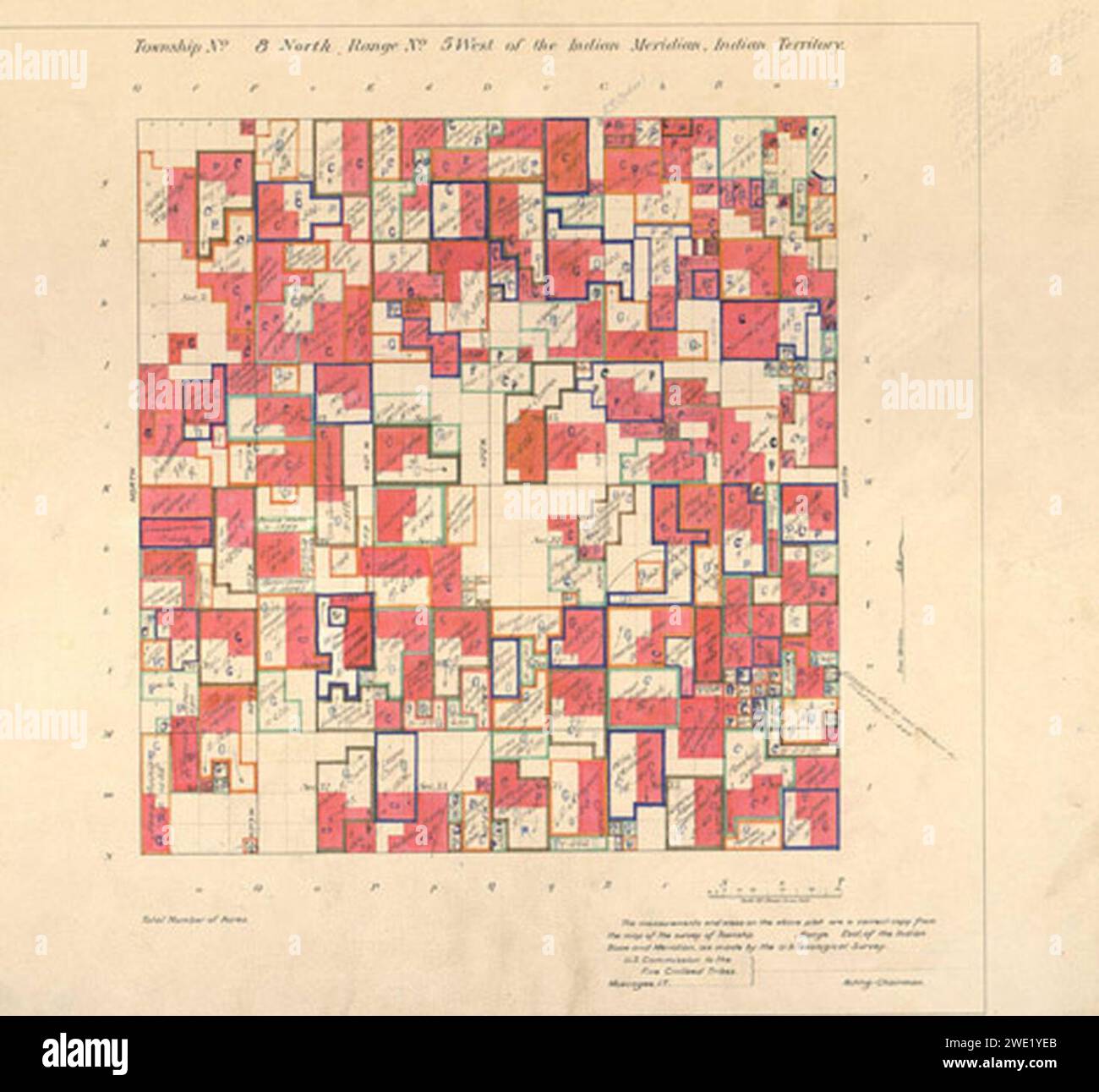 Allotment Map of Township 8 North of Range 5 West of the Indian ...