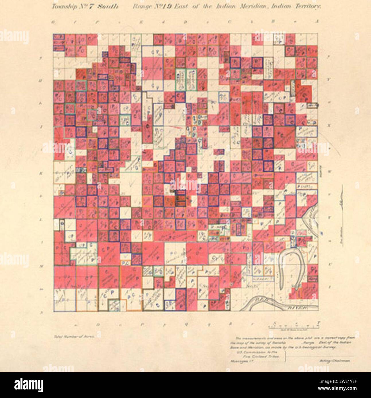 Allotment Map of Township 7 South of Range 19 East of the Indian ...