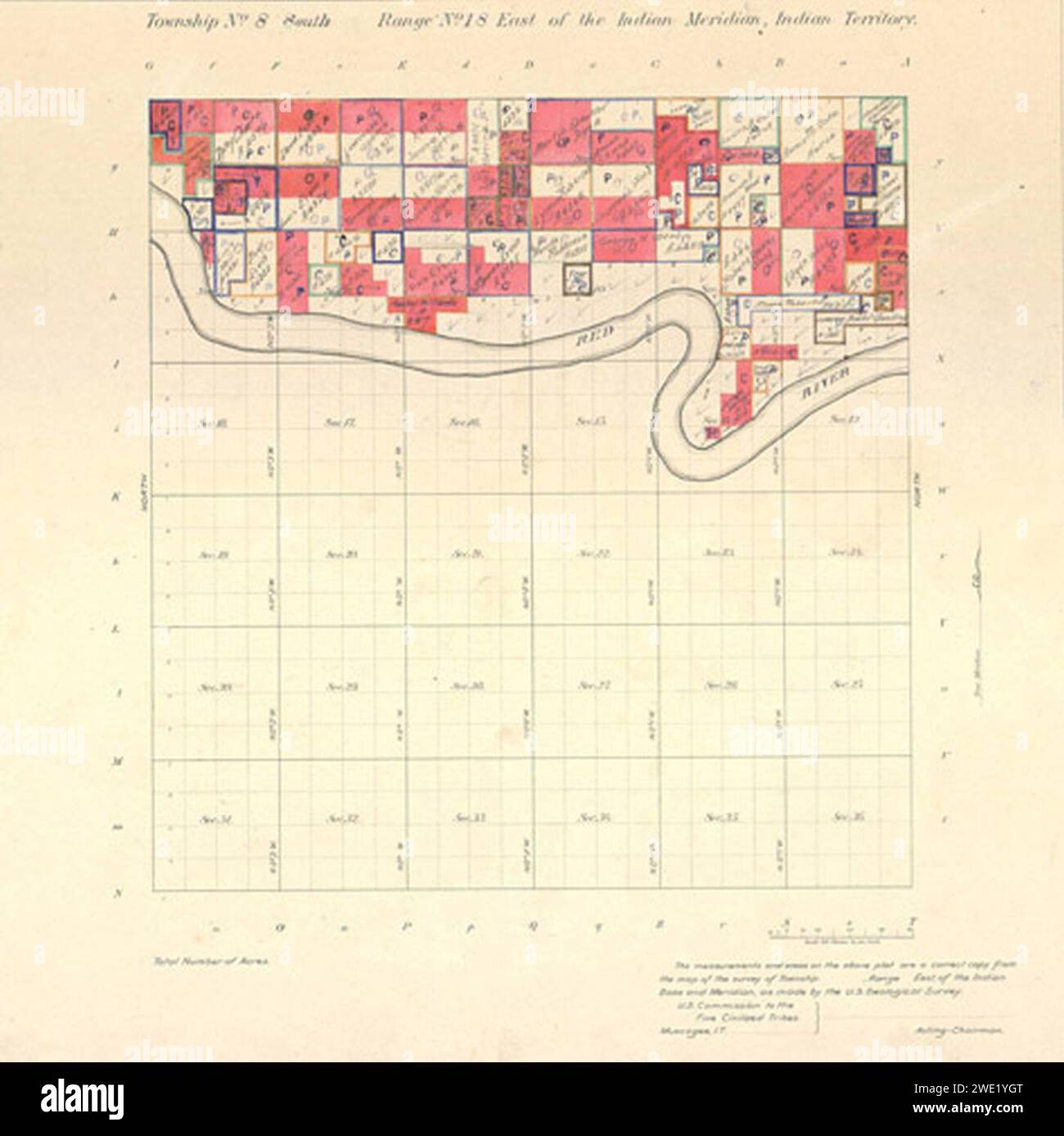 Allotment Map of Township 8 South of Range 18 East of the Indian ...