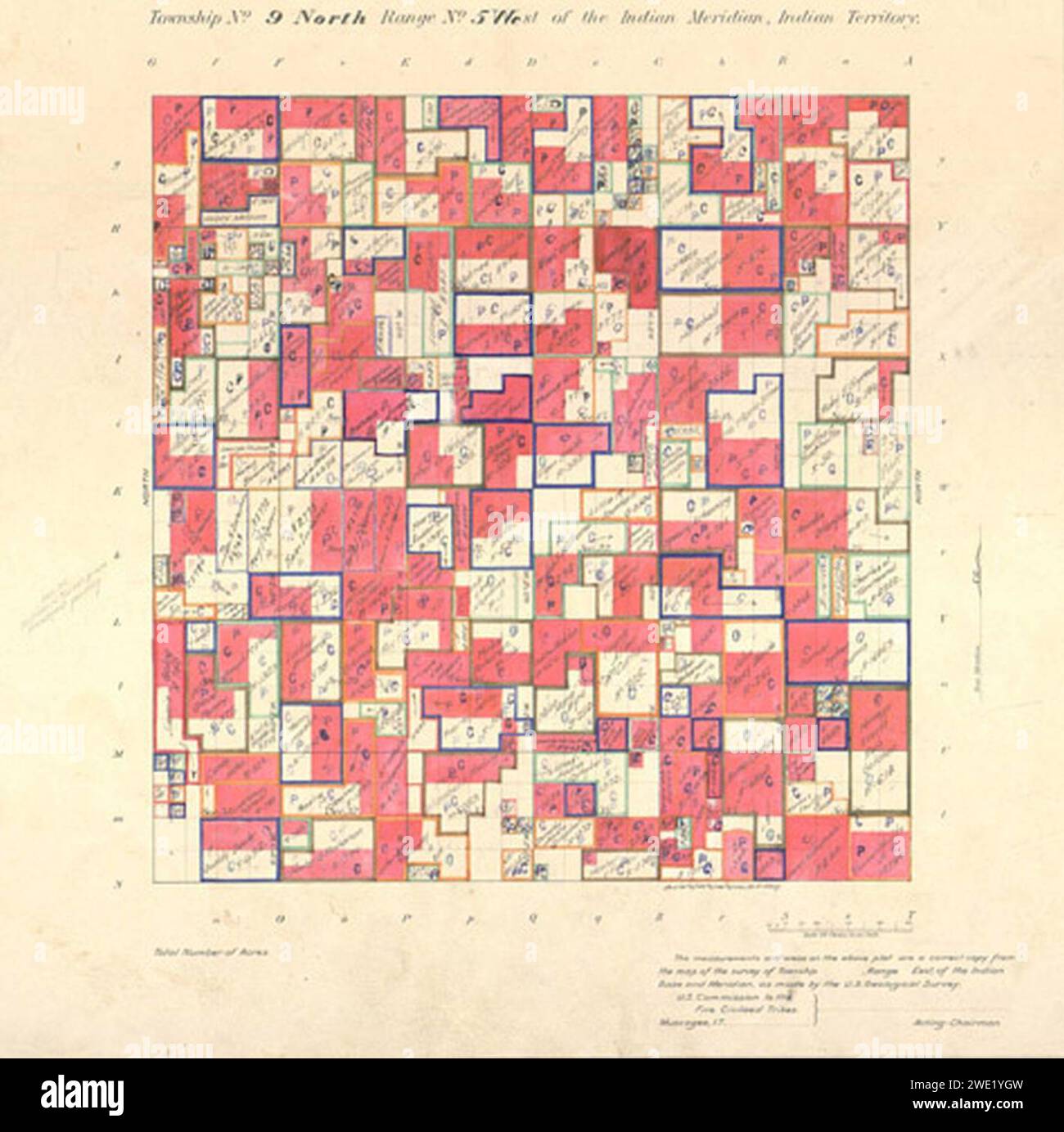 Allotment Map of Township 9 North of Range 5 West of the Indian ...