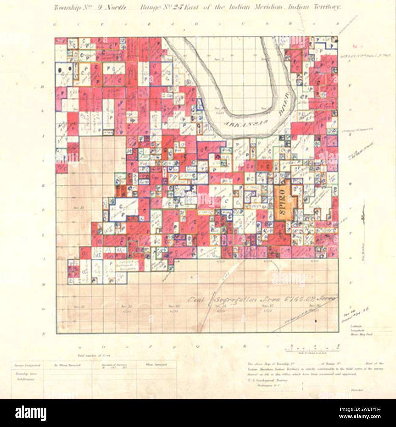 Allotment Map of Township 9 North 1 of Range 25 East of the Indian ...
